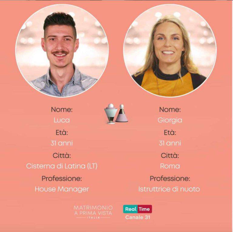 Matrimonio a prima vista: chi sono Luca Cantiano e Giorgia Pantini